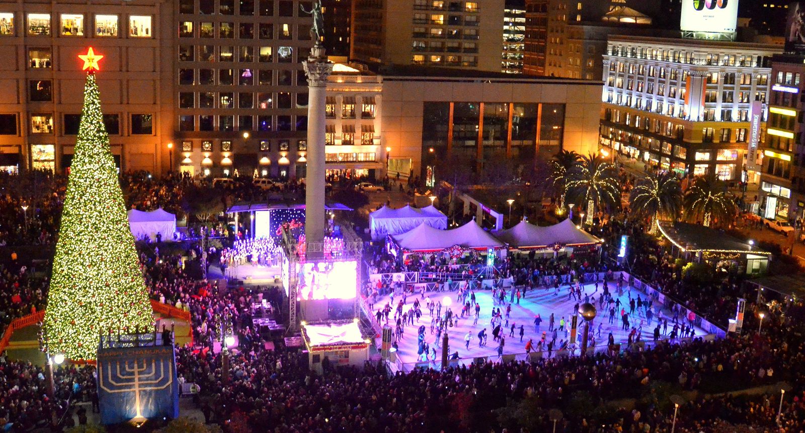 Holiday Ice Rink in Union Square in San Francisco at The Safeway