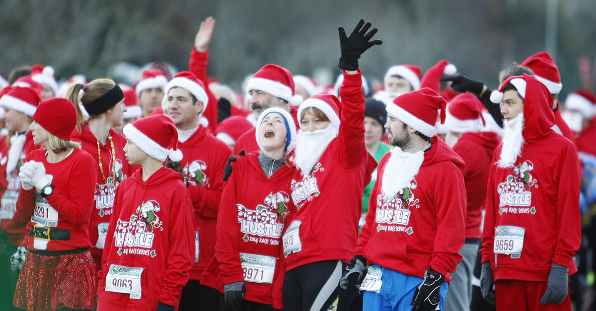 Santa Hustle Half Marathon & 5K in Indianapolis at Indiana War