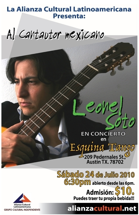 "Leonel Soto" in concert, Mexican Songwriter and World re-known
