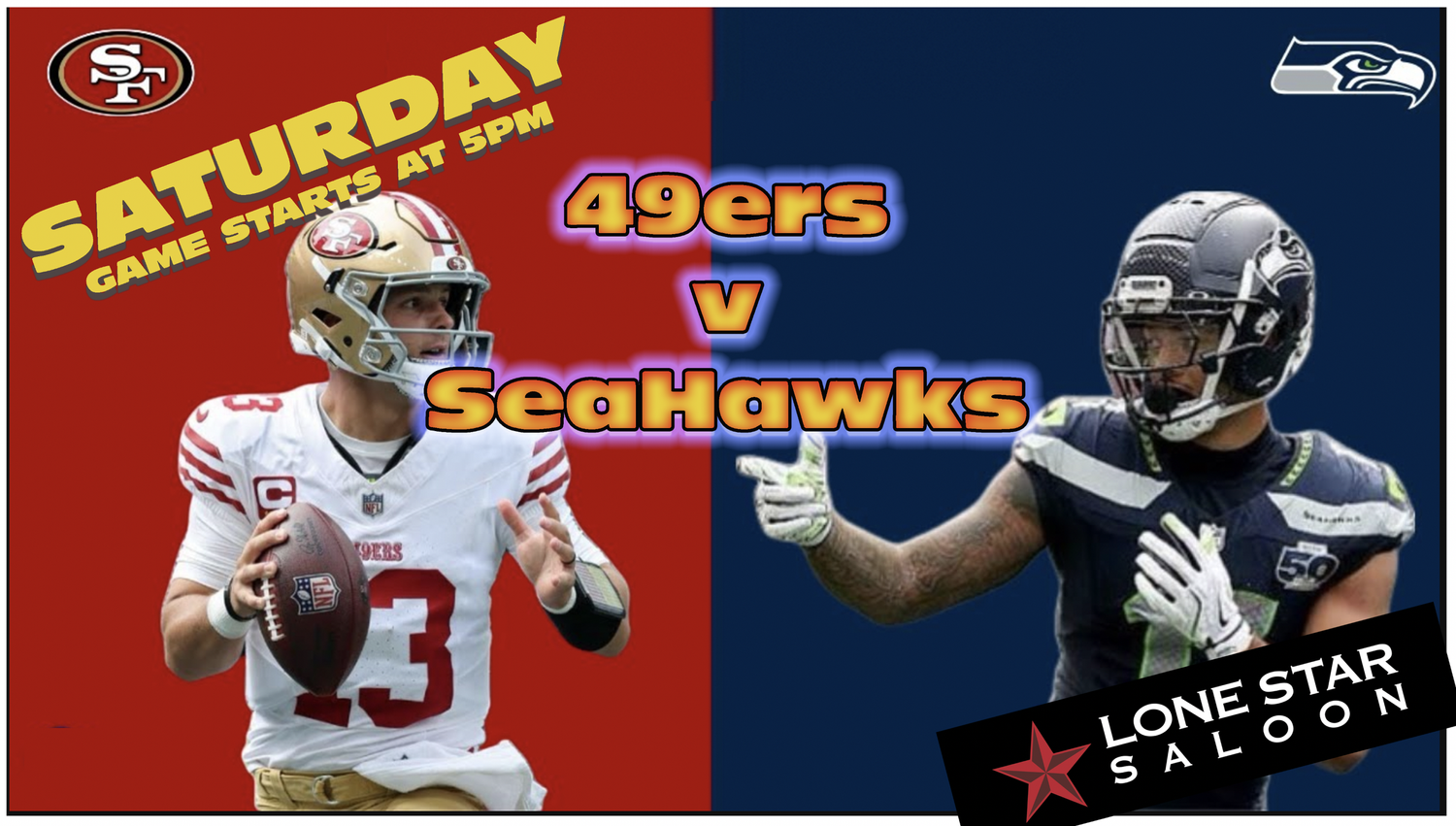 49 Ers V Seahawks in San Francisco at The Lone Star Saloon