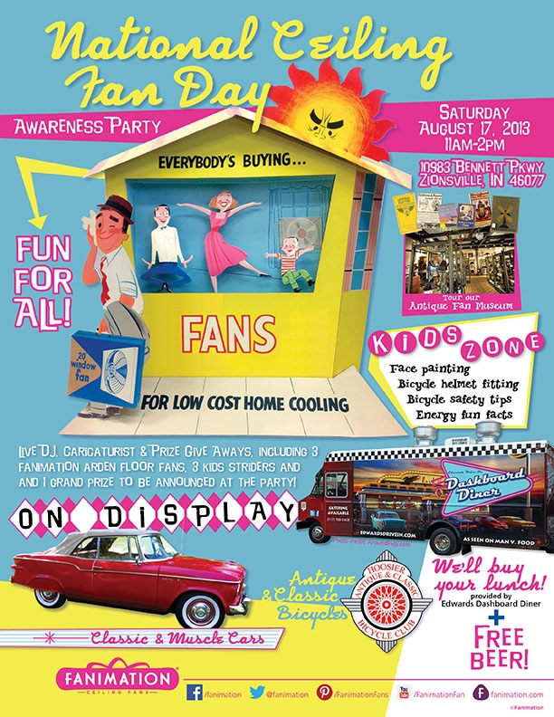 National Ceiling Fan Day Awareness Party in Zionsville at