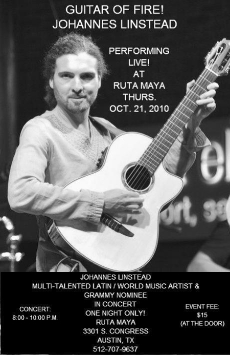 Johannes Linstead In Concert in Austin at Ruta Maya