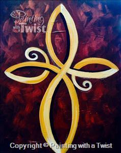 Painting With a Twist - "Infinity Cross" in Austin at Painting