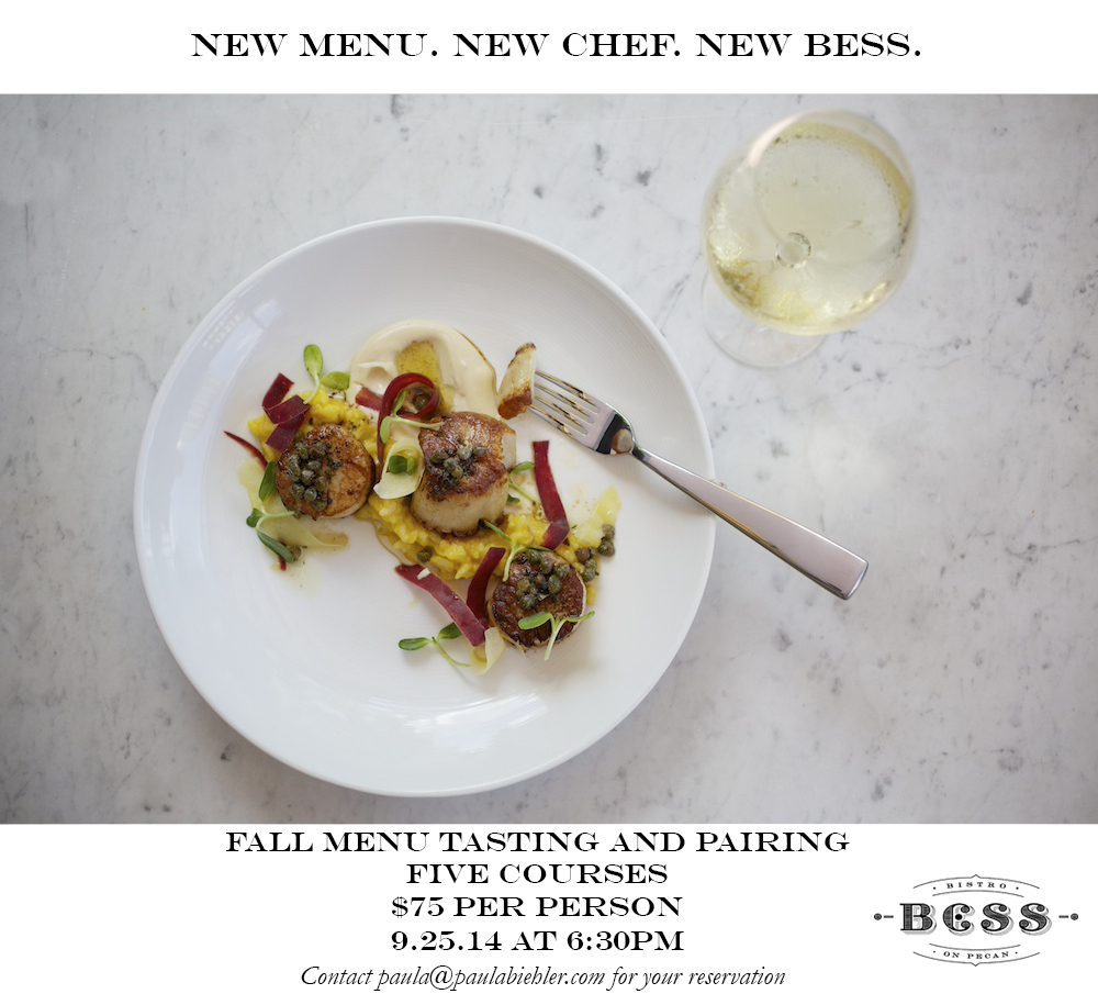 Bess Bistro Fall Menu Tasting and Pairing in Austin at CLOSED: