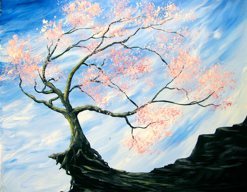 "Pretty Wicked Tree" in Austin at Painting with a Twist - Cedar