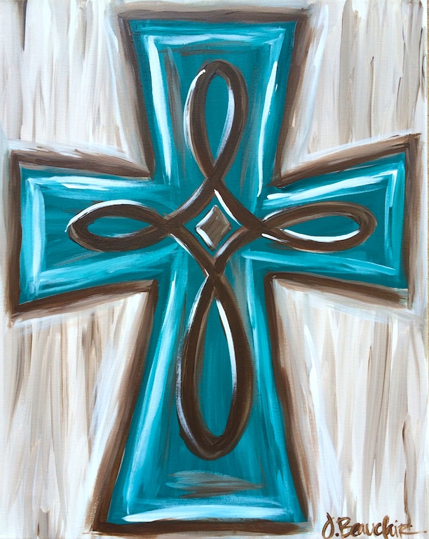 "Shabby Chic Cross" in Lakeway at Painting with a Twist - Lakeway