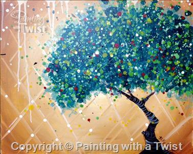 Painting With a Twist - "Quilted Tree" in Austin at Painting With a