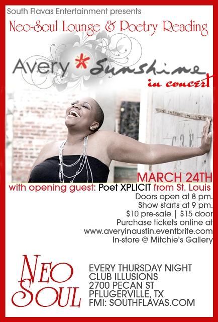 Avery*Sunshine in concert at Neo-Soul Lounge in Austin at