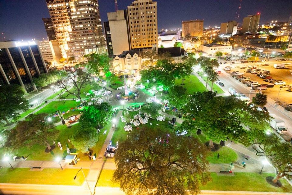 An Evening in Travis Park in San Antonio at Travis Park