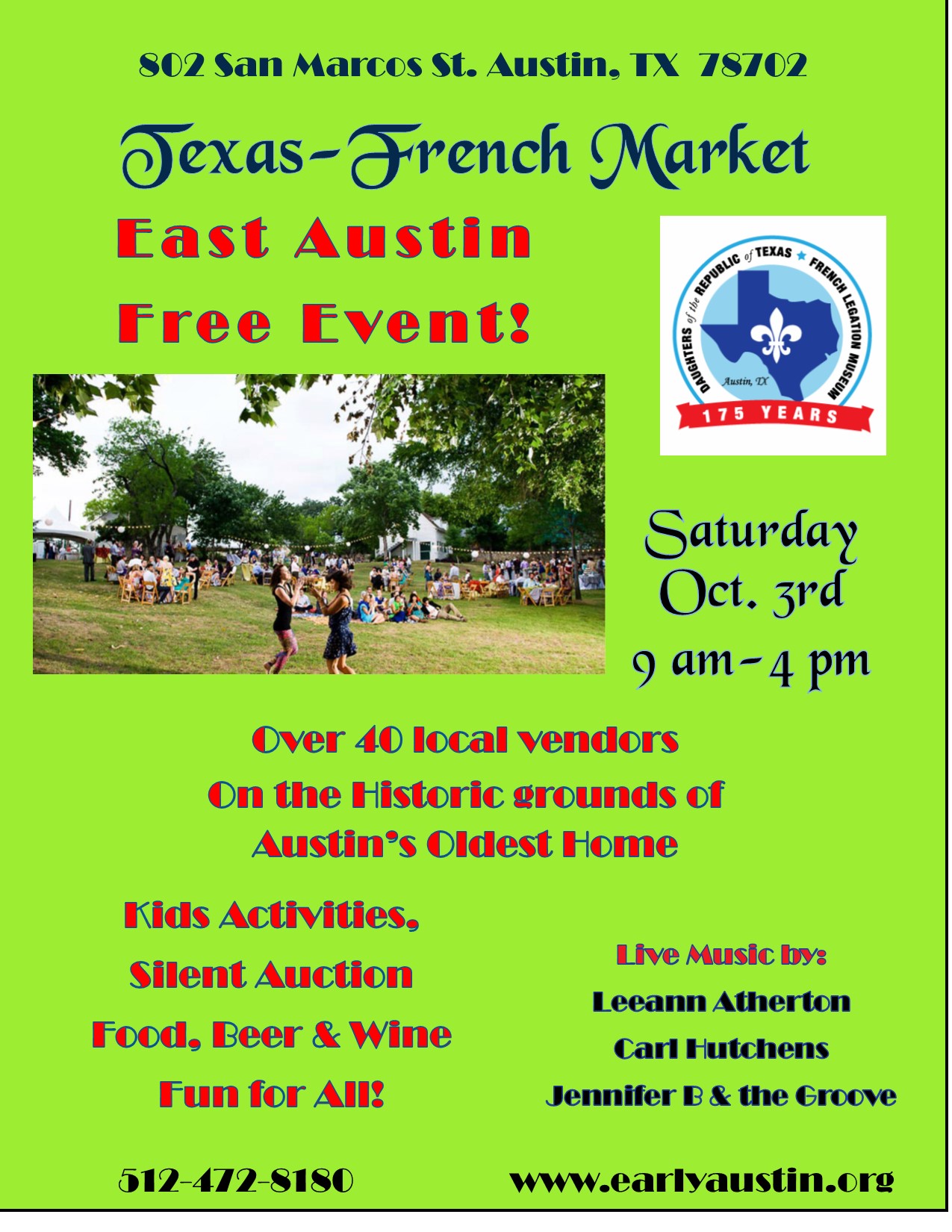 Texas French Market in Austin at French Legation State Historic