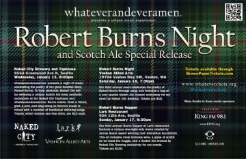 Robert Burns Night & Scotch Ale Special Release in Seattle at