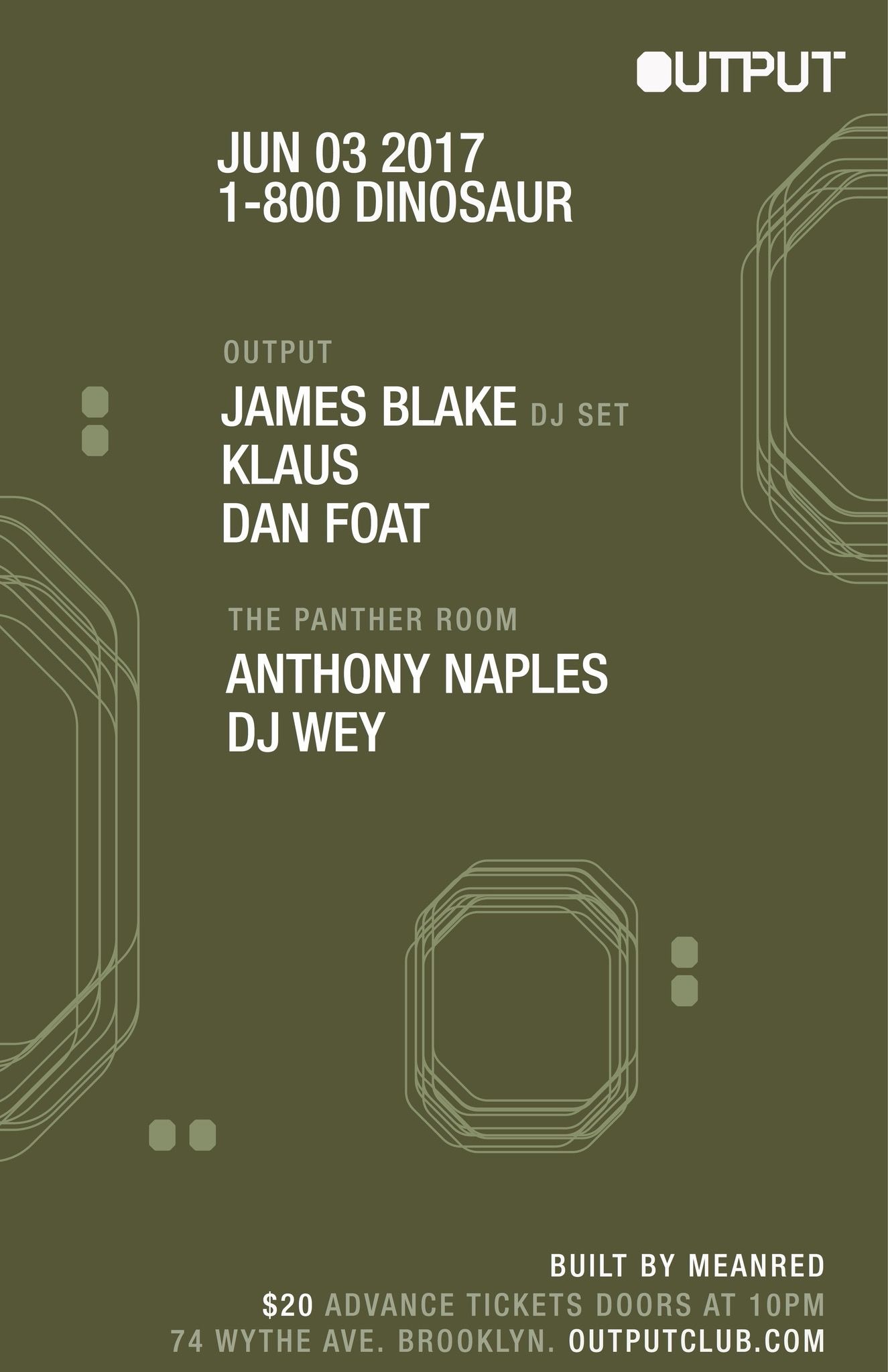 James Blake, Klaus, Dan Foat in Brooklyn at Output