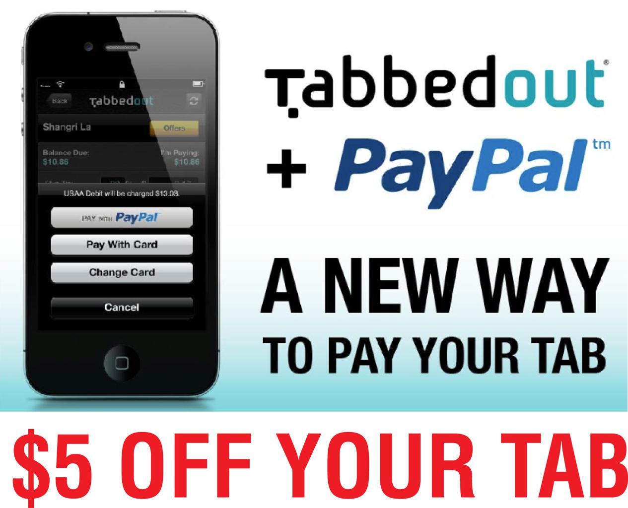 Get $5 off your tab with Tabbedout! in Austin at Various