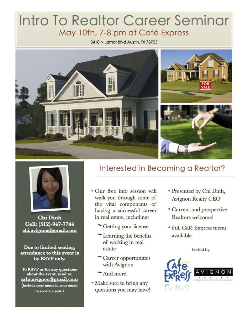 Introduction to a Realtor Career (INFO SESSION) in Austin at Cafe
