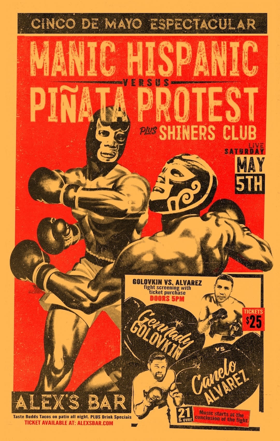 Manic Hispanic, PINATA PROTEST, Shiners Club in Long Beach at