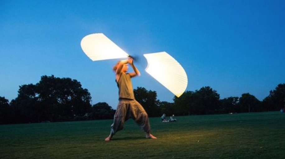 Saber Practice in Austin at Zilker Park Rock Garden