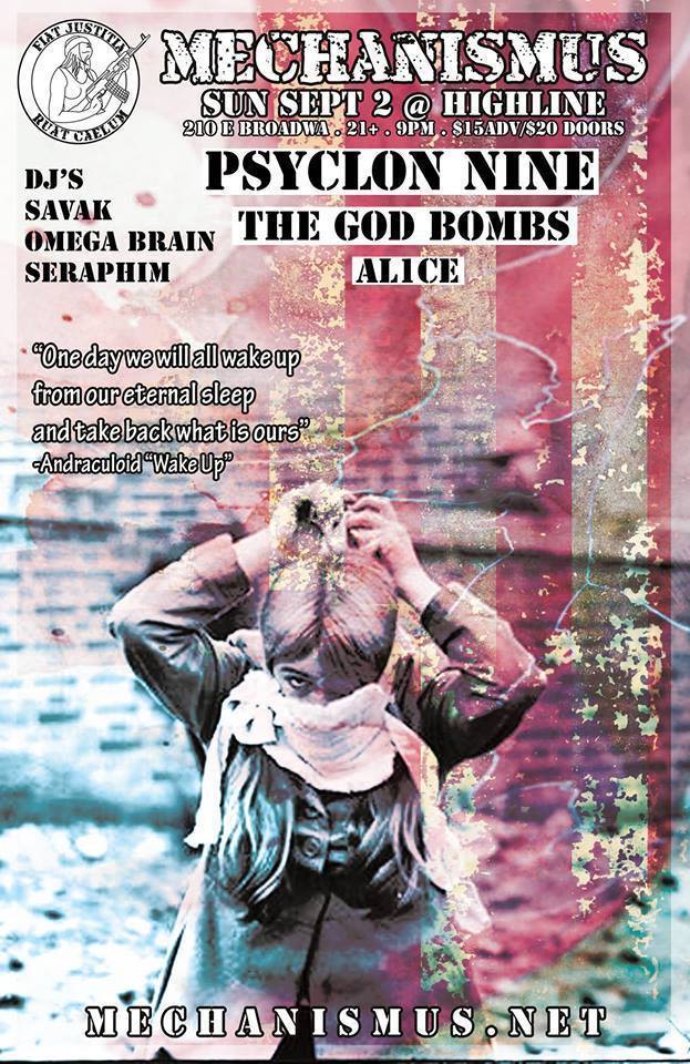 Mechanismus Presents Psyclon Nine / The God Bombs / AL1CE, The God