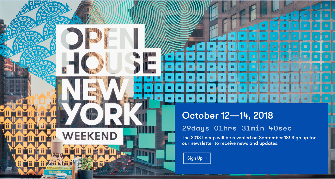 Open House New York 2018 in NYC at Various Locations